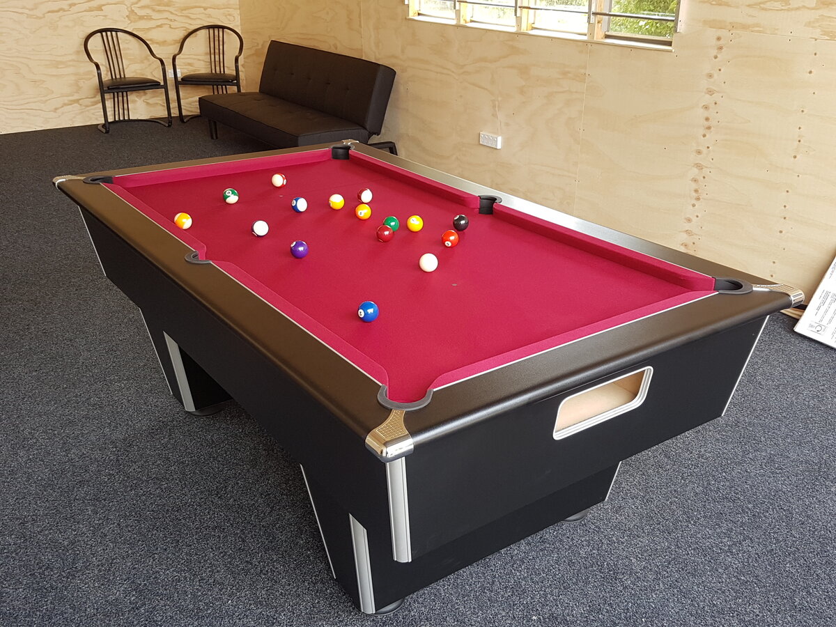 mypooltable | The City Pool Table In Black and Burgundy